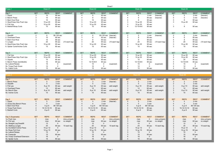 Full Body 3X Week | PDF | Games Of Physical Skill | Hobbies