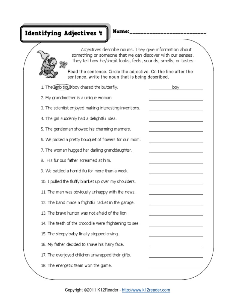 Identifying Adjectives 4 PDF | PDF | Grammar | Syntax