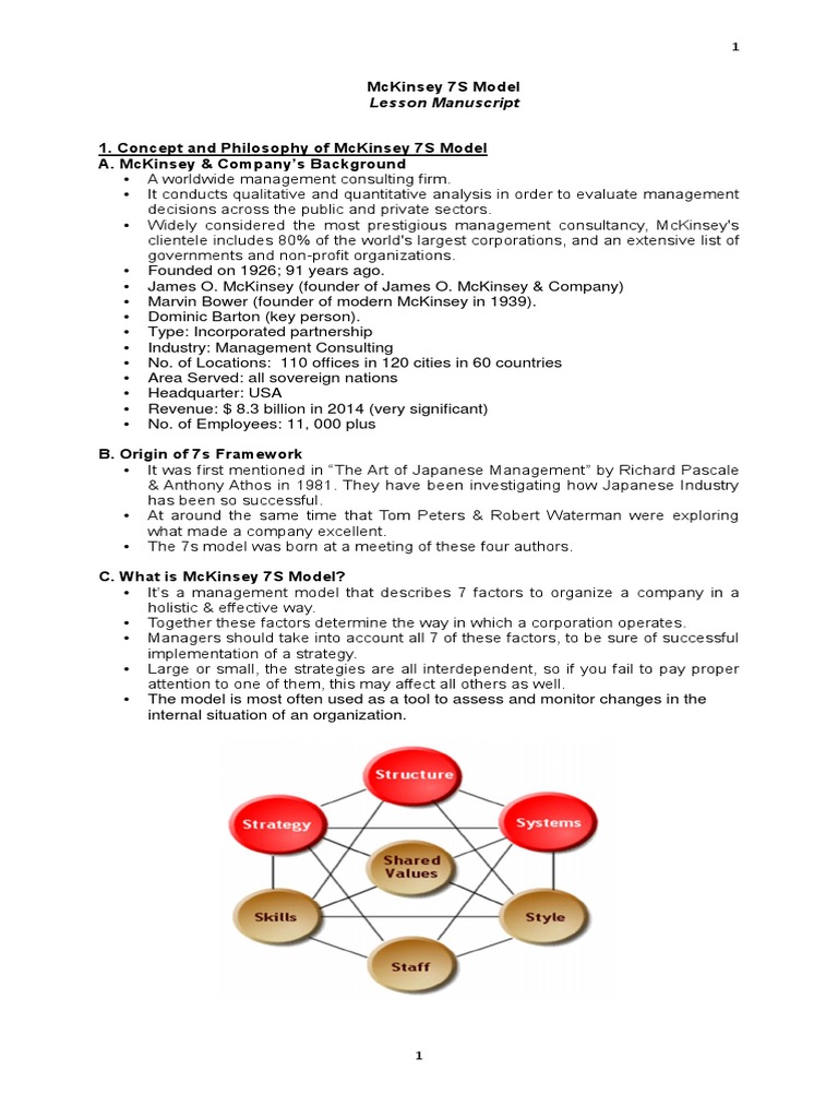 Understanding McKinsey's 7S Model | PDF | Mc Kinsey & Company ...