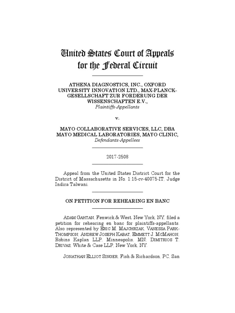 Athena Diagnostics | PDF | Patent Law | Intellectual Property Law