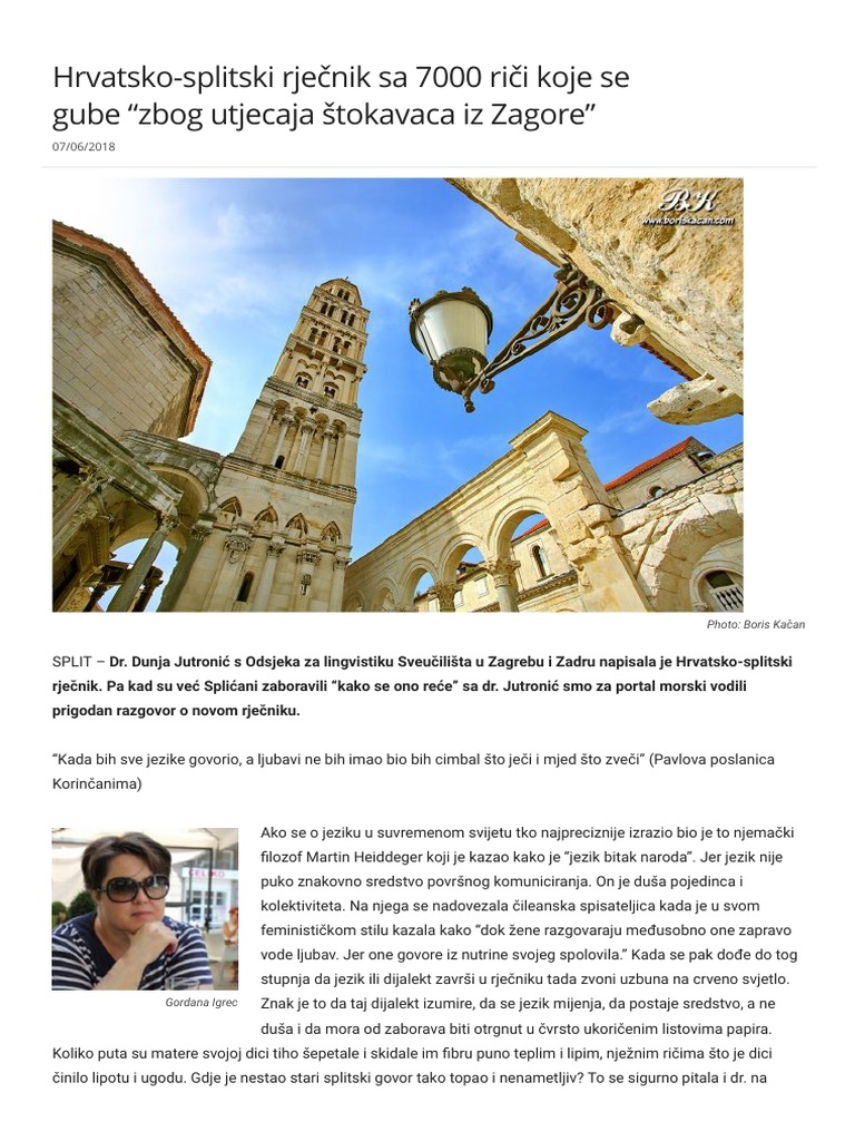 Hrvatsko Splitski Rječnik | PDF