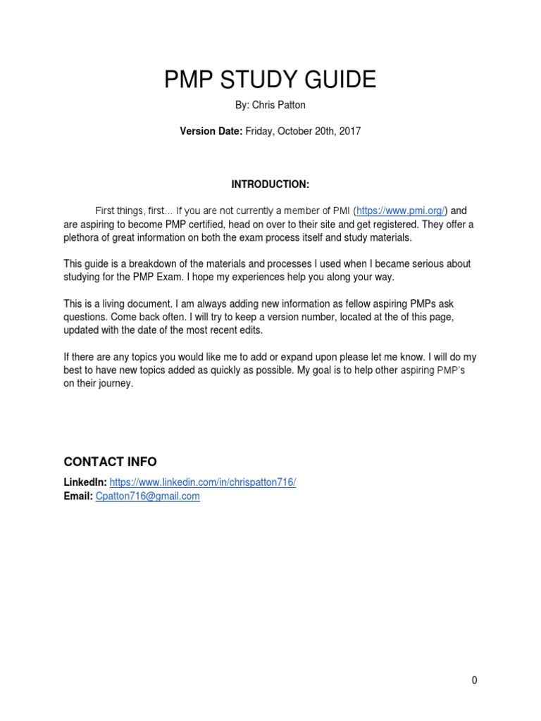 PMP Study Guide | Download Free PDF | Project Management Professional ...