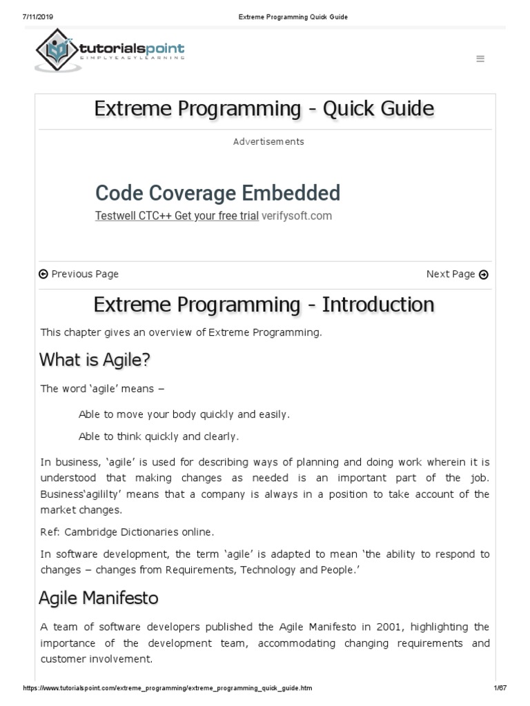 Extreme Programming Quick Guide | PDF | Agile Software Development ...