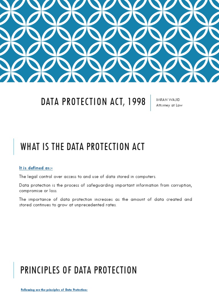 Data Protection Act 1998 1 | PDF