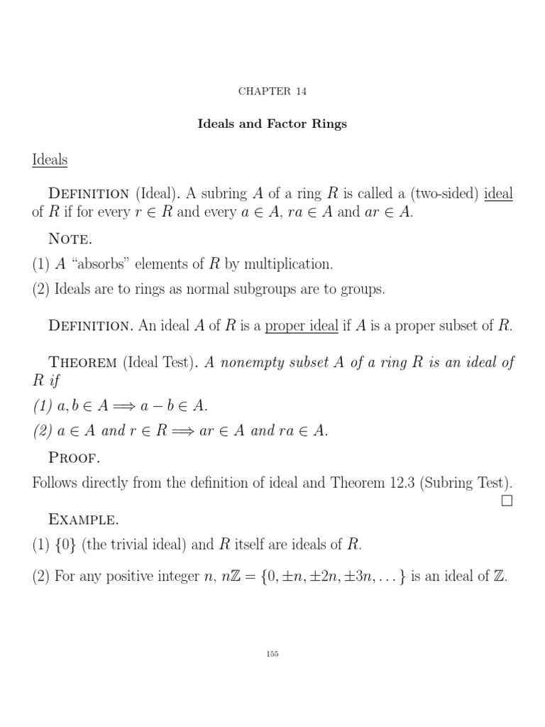 Ideals and Factor Rings | PDF | Ring (Mathematics) | Factorization