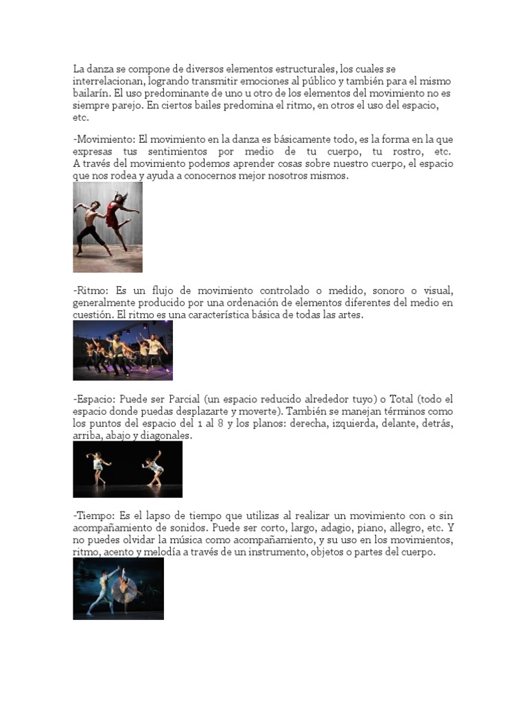 Elementos de La Danza | Descargar gratis PDF | Bailes | Ritmo