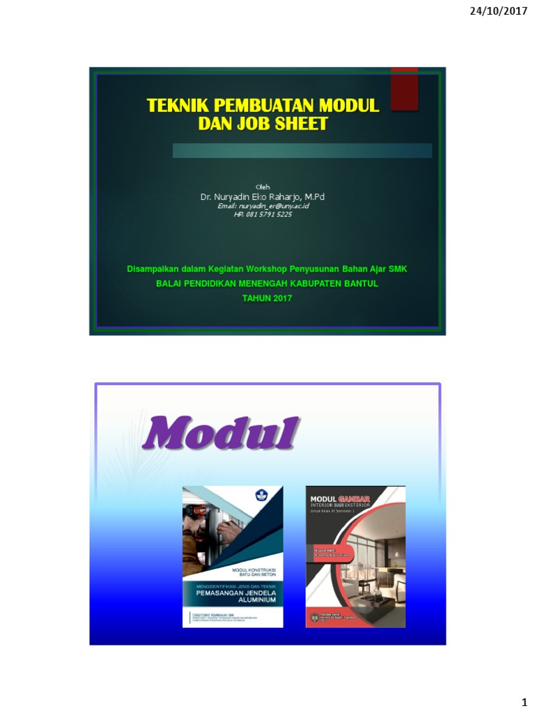 Teknik Pembuatan Modul Dan Job Sheet - Nuryadin Er | PDF