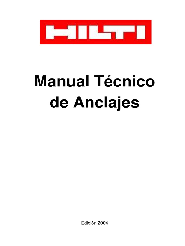 Manual Anclajes Pernos Hilti P1 | PDF | Hormigón pretensado | Hormigón