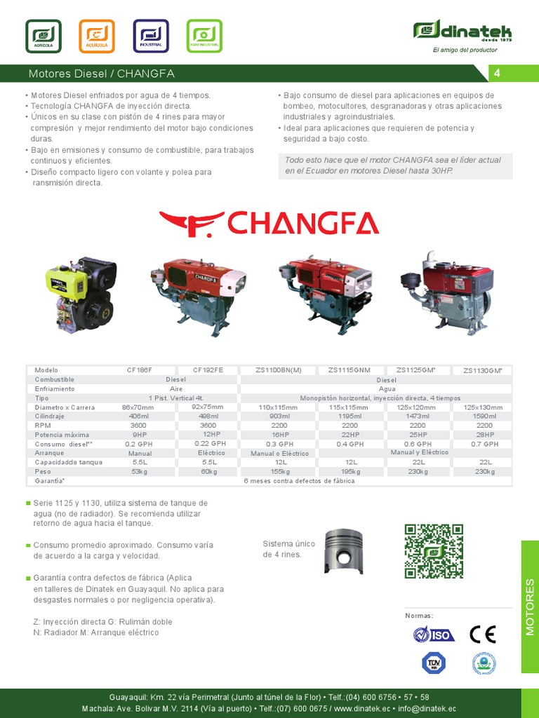 Motores Diesel Changfa en Ecuador | PDF | Motor de combustión interna ...