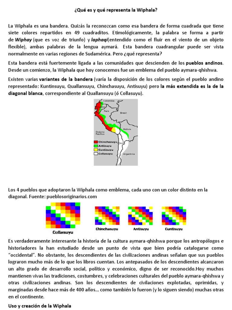 Qué Es y Qué Representa La Wiphala | PDF | Civilización | Color