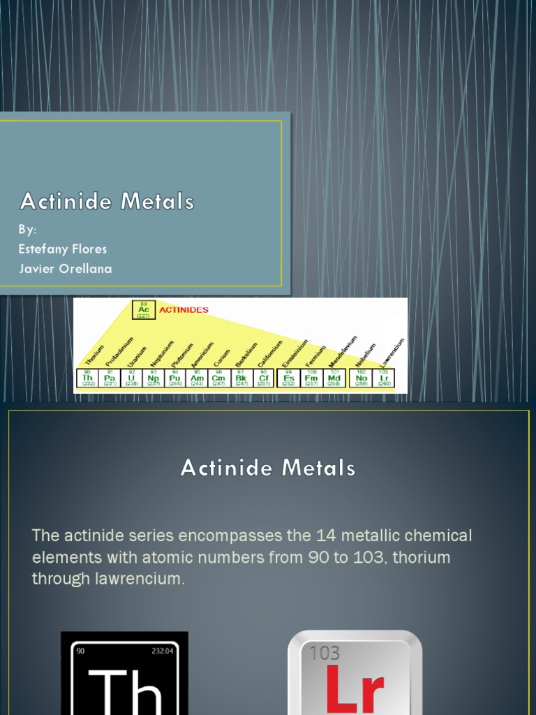 The Actinide Series: Elements from Thorium to Lawrencium | PDF ...
