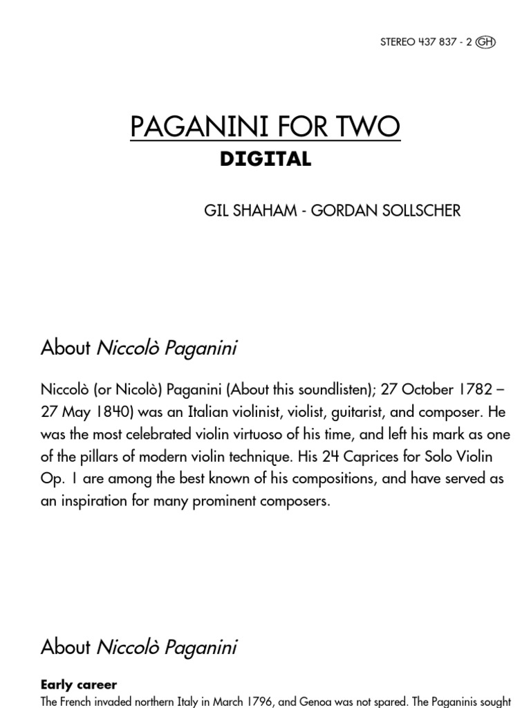 Paganini For Two | PDF | Classical Music | Musical Compositions