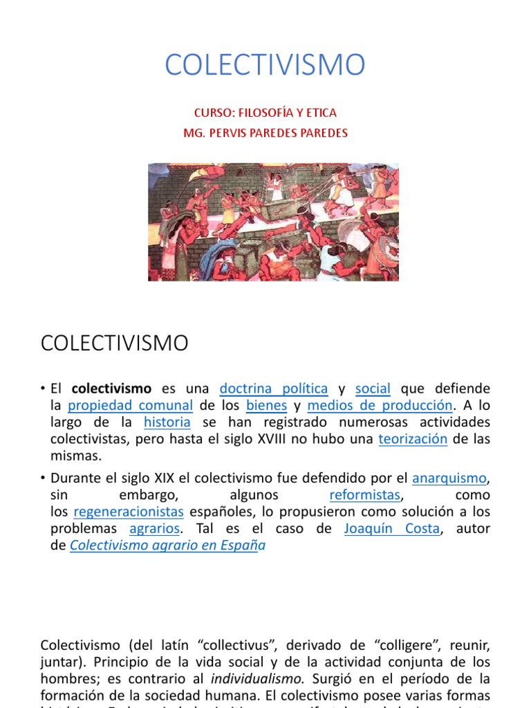 El COLECTIVISMO | PDF | Colectivismo | Derechos humanos