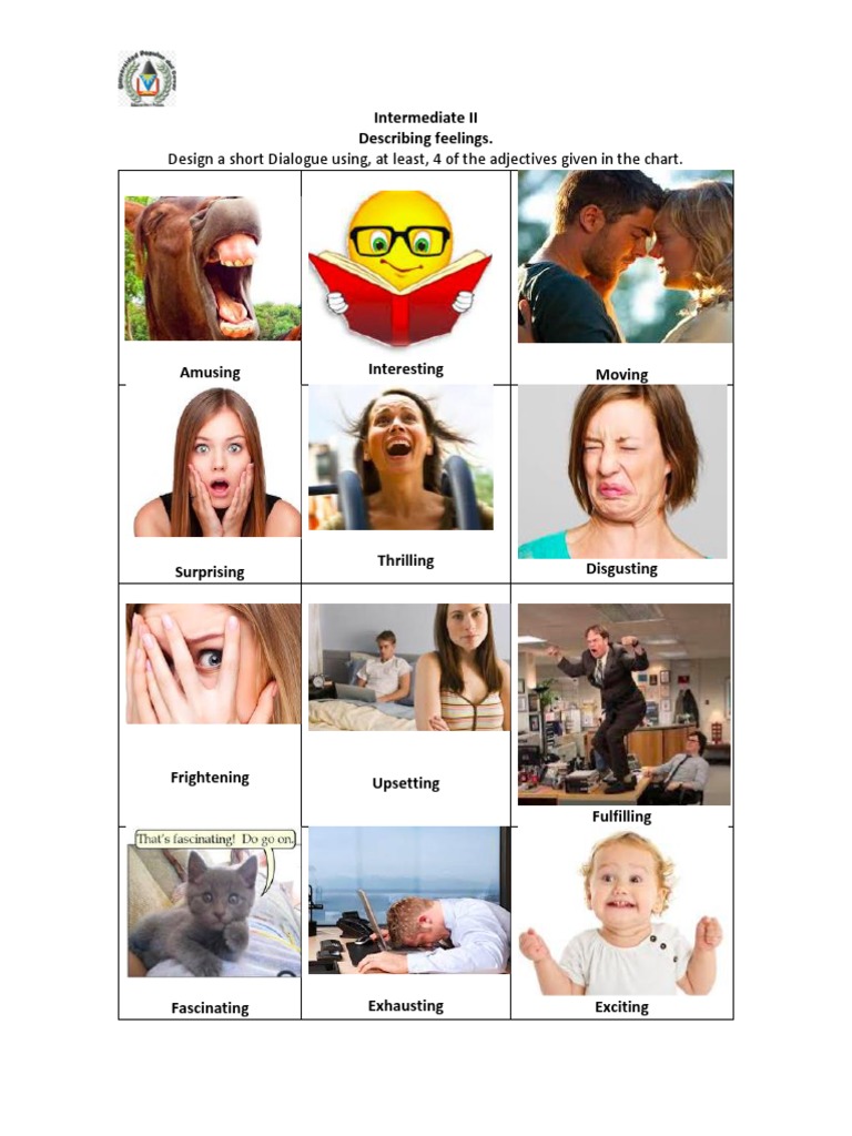 Design A Short Dialogue Using, at Least, 4 of The Adjectives Given in ...