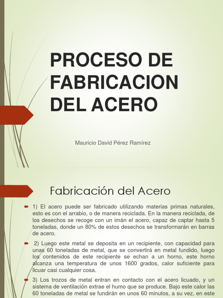 Proceso de Fabricacion Del Acero | PDF | Arrabio | Acero