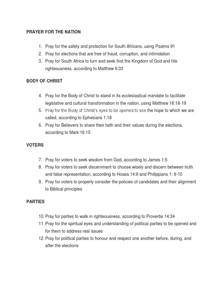 Prayer For The Nation | PDF | Laity | Prayer