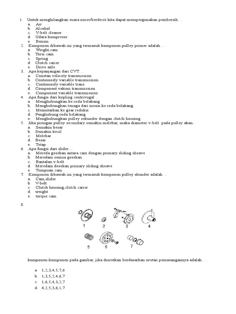 Soal CVT Xii TSM 1.odt | PDF | Teknologi & Rekayasa