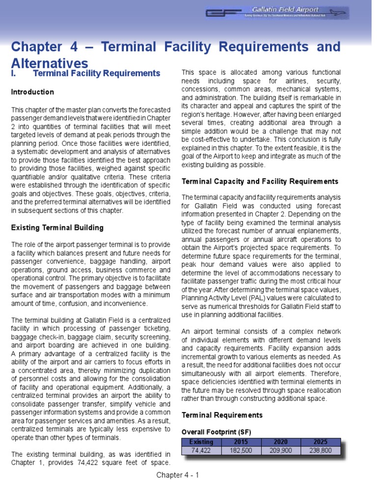 Chapter 4 - Terminal Facility Requirements and Alternatives | PDF ...