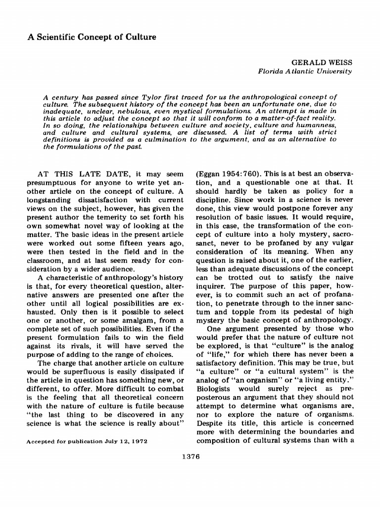 WEISS 1973 American - Anthropologist PDF | PDF | Anthropology ...