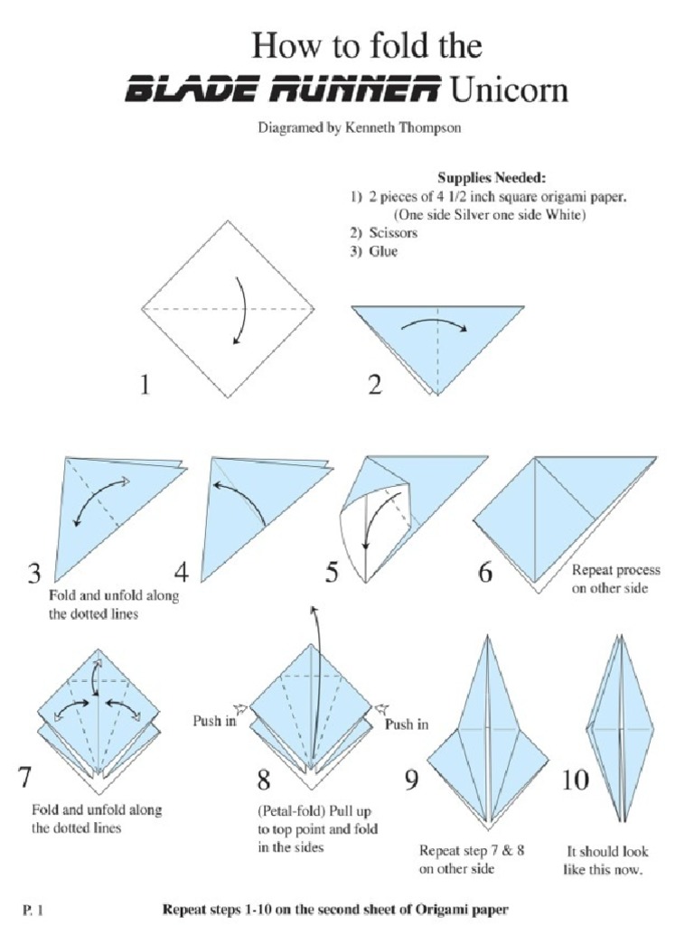 Blade Runner Unicorn and Hen Origami | PDF