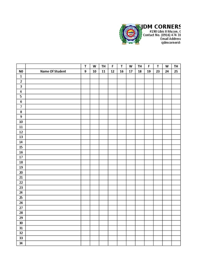 Student Contact Information Sheet | PDF