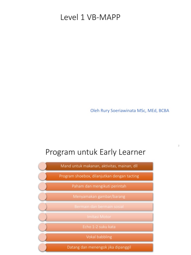 Panduan Level 1 VB-MAPP untuk Anak | PDF