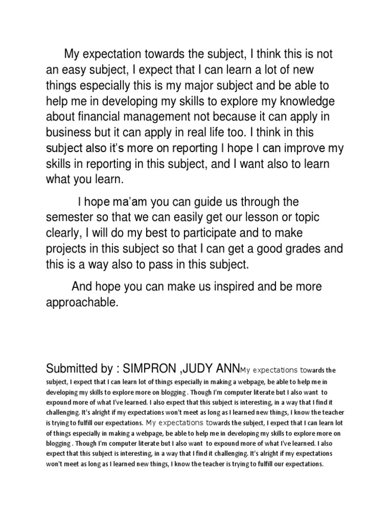 Expectations in Financial Management | PDF