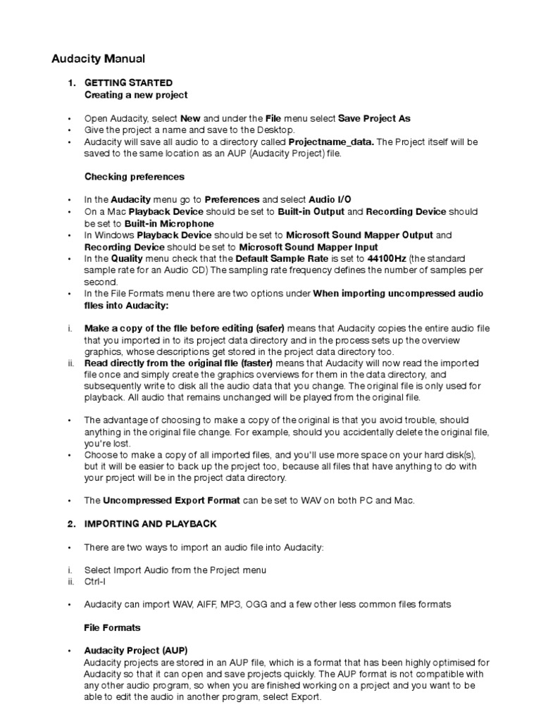 Audacity Manual | PDF | Computer File | Data Compression