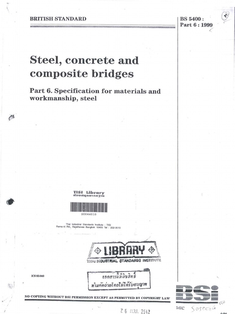 BS 5400 Part 6 1999 PDF | PDF | Structural Steel | Screw