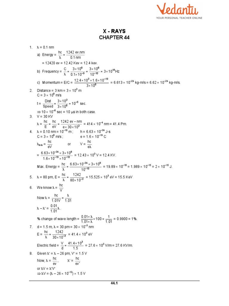 X - Rays | PDF | Electronvolt | Particle Physics