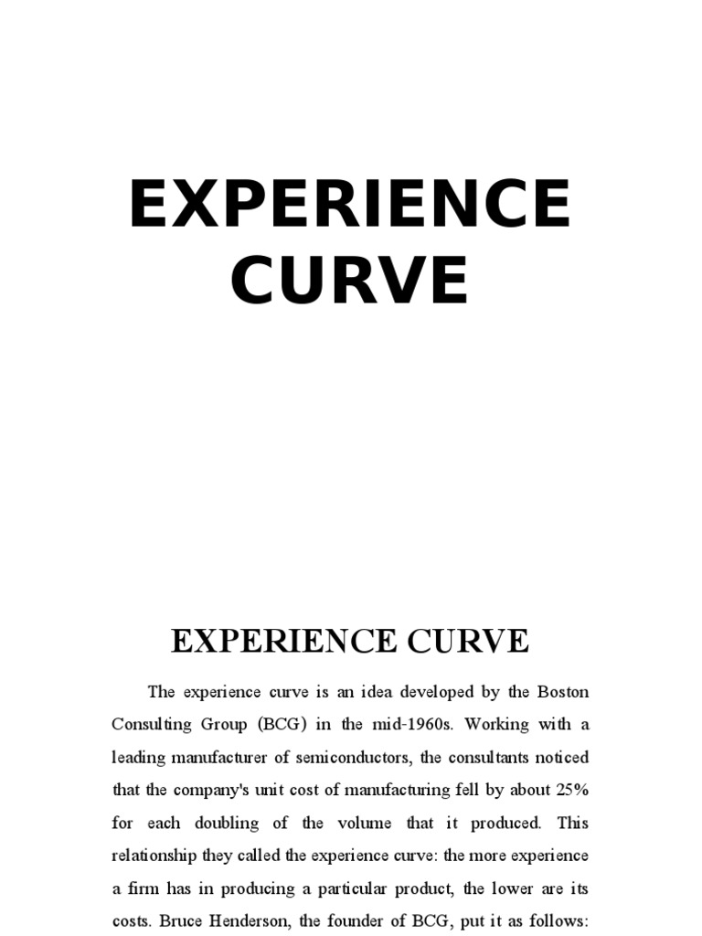 Experience Curve | PDF | Economies Of Scale | Competition