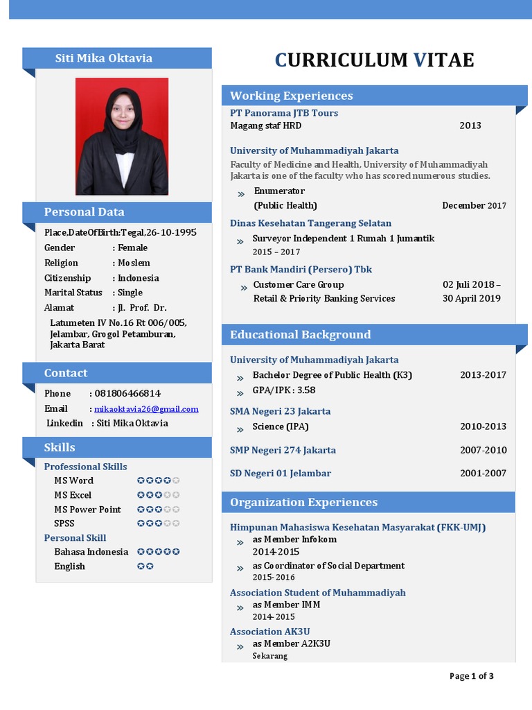 CV - Siti Mika Oktavia3 PDF | PDF