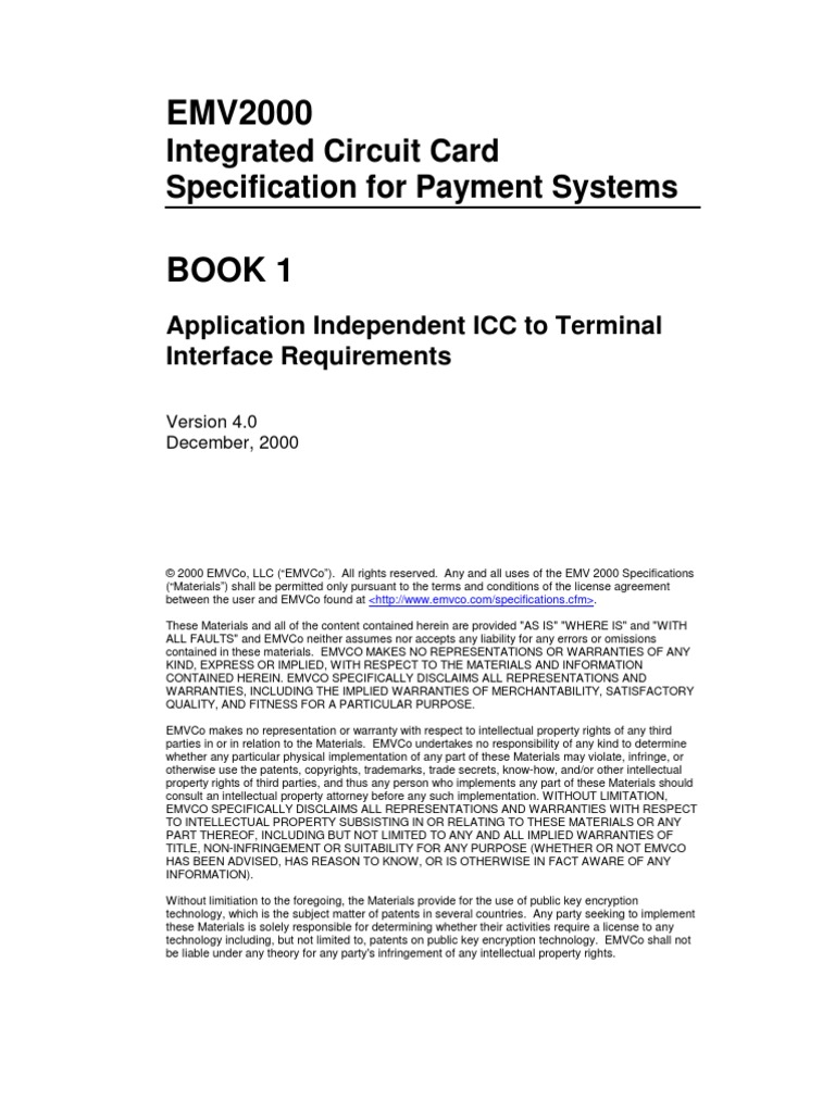Emv 1 | PDF | Emv | Specification (Technical Standard)