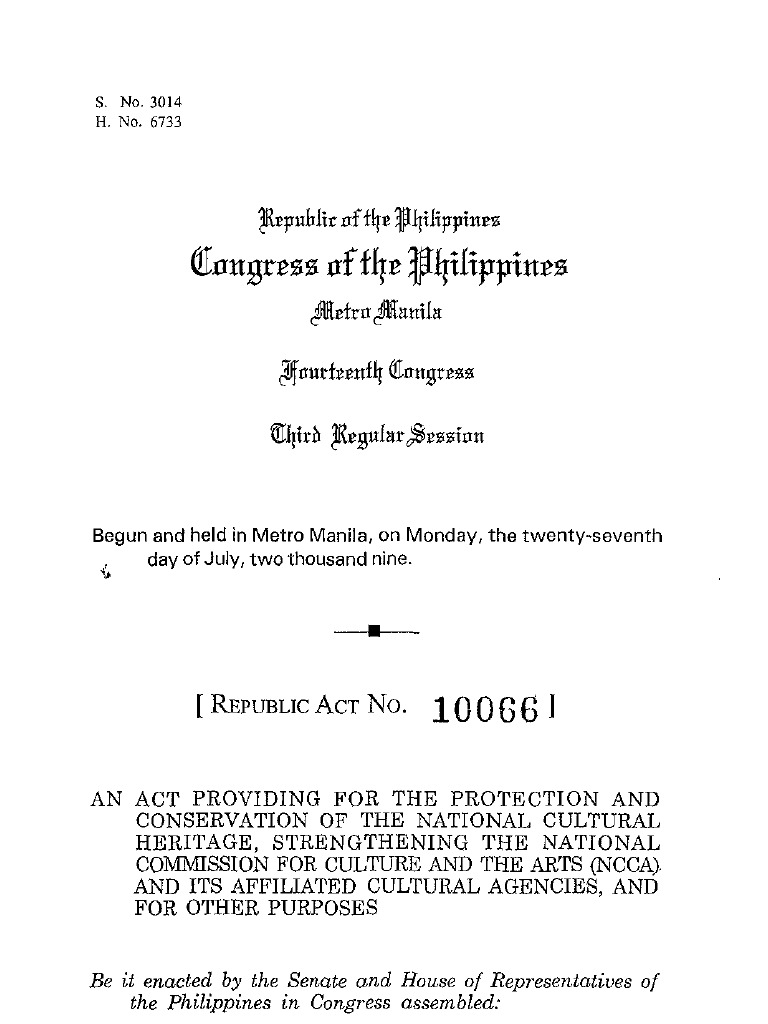 National Cultural Heritage Act of 2009 | Cultural Heritage | Archaeology