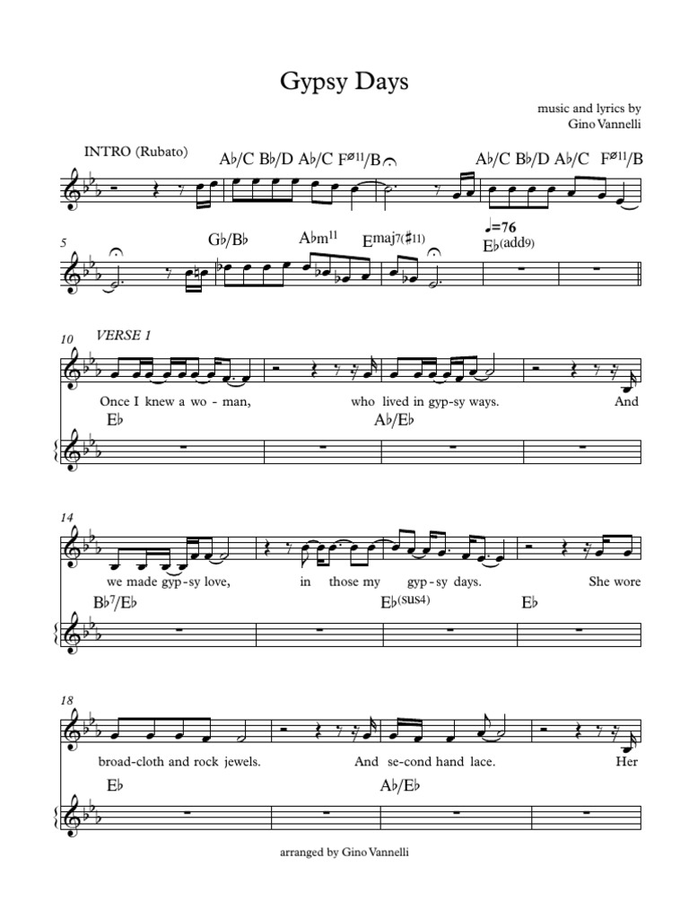 Gypsy Days | PDF | Musical Forms | Elements Of Music