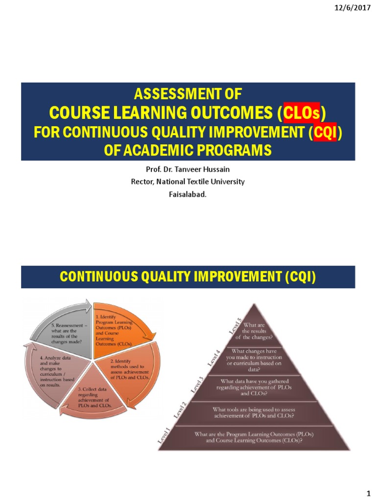 CLO Assessment for Continuous Improvement | PDF | Survey Methodology ...