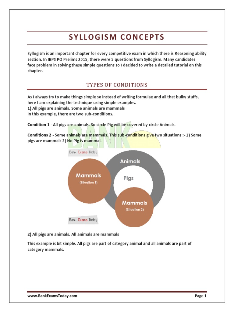 Syllogism Concepts: Types of Conditions | PDF