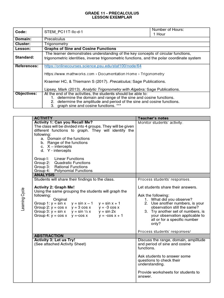 Grade 11 | PDF | Trigonometric Functions | Sine
