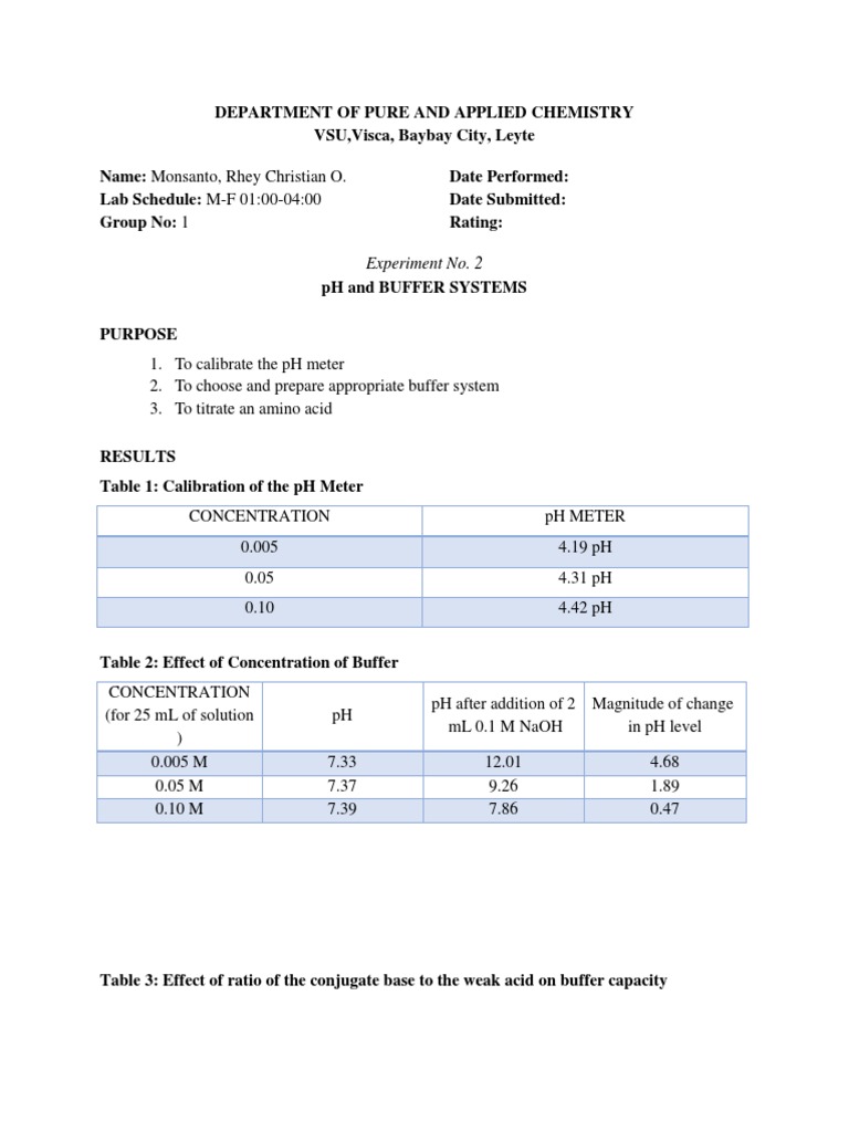Experiment 2 | PDF | Buffer Solution | Phosphate Buffered Saline