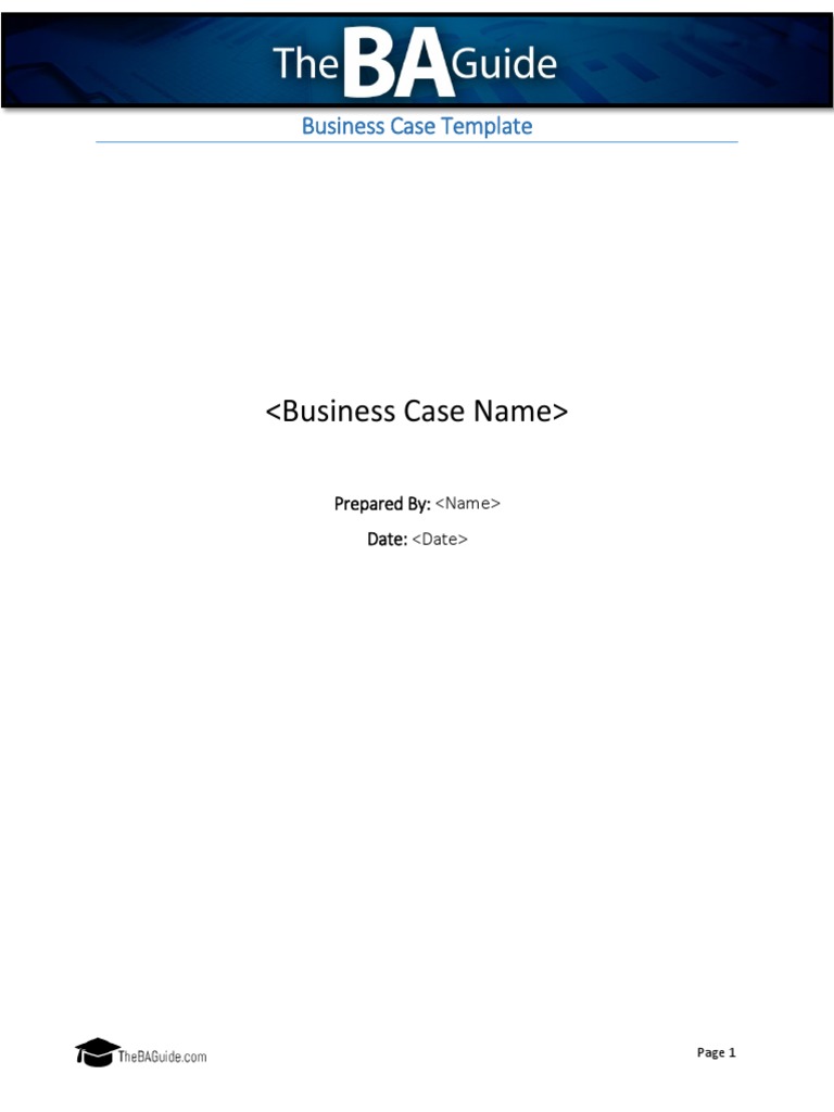 BusinessCase Template TheBAGuide | PDF