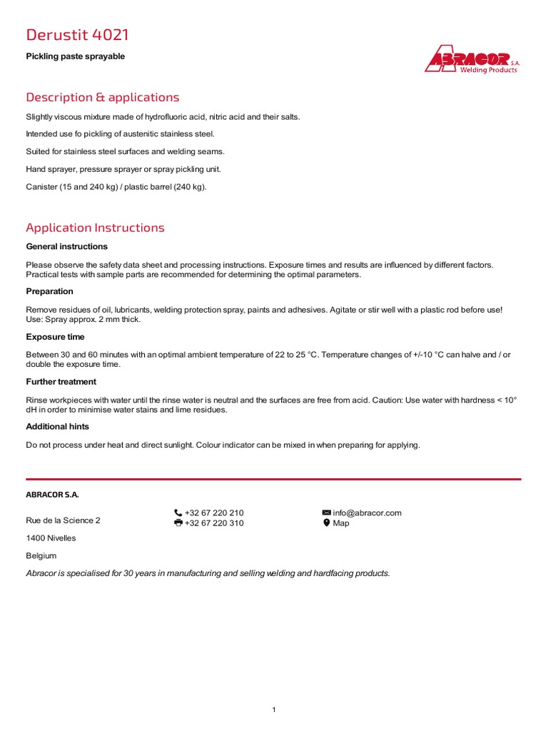Derustit 4021: Description & Applications | PDF