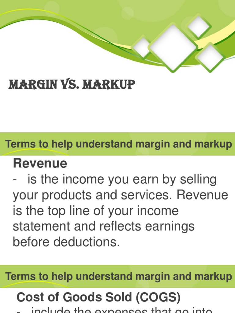 Understanding Margin vs. Markup | PDF | Revenue | Microeconomics