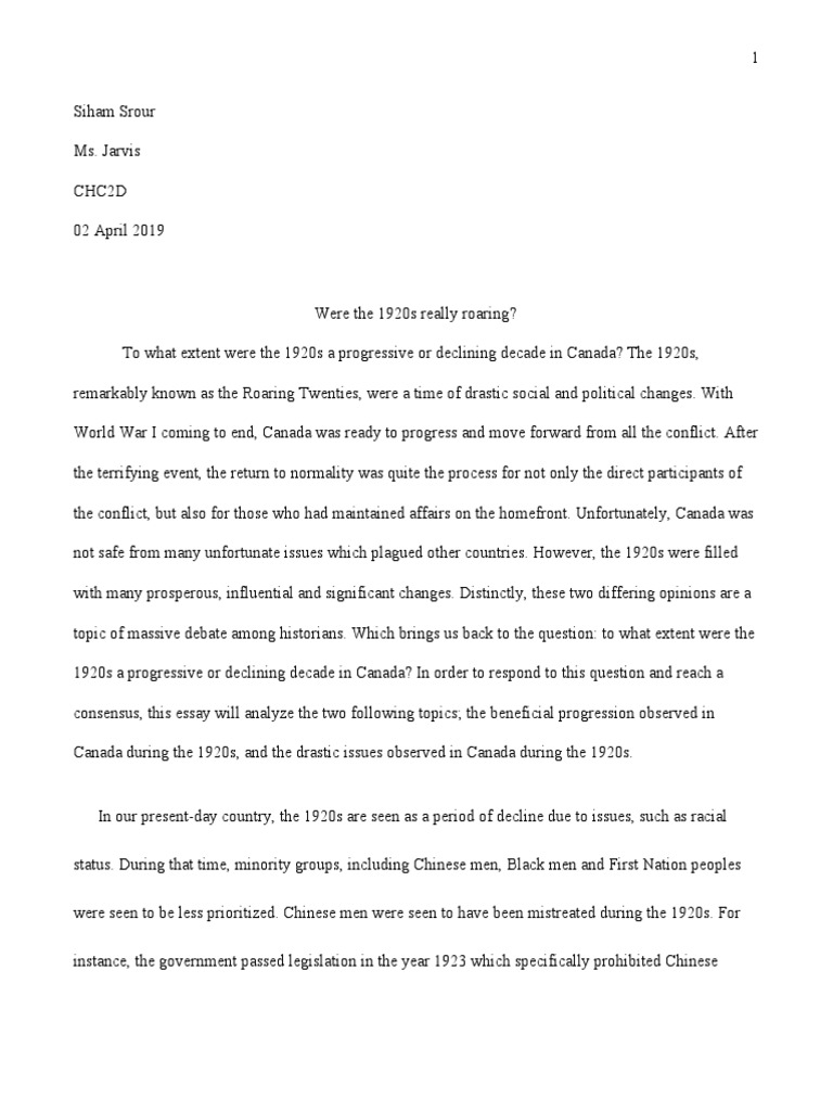 Canada in the 1920s: Progress or Decline? | PDF | First Nations ...