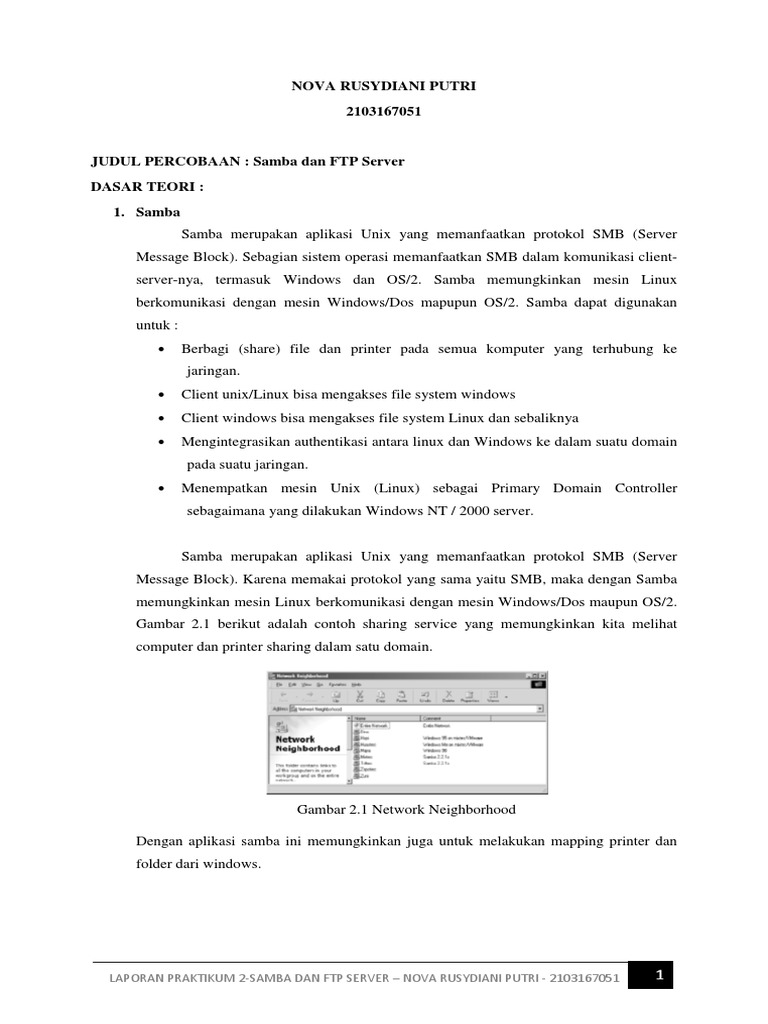 Praktikum Samba dan FTP Server | PDF | Komputer