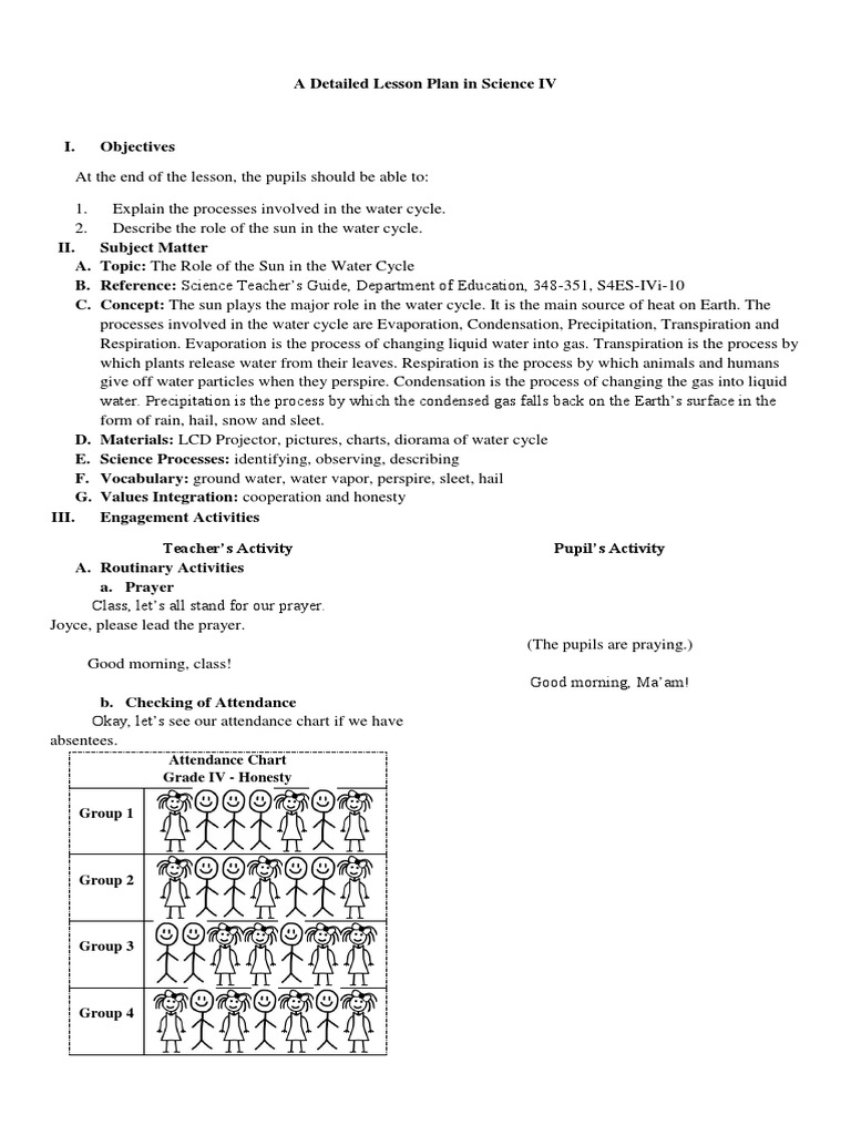 A Detailed Lesson Plan in Science IV - EDITED | PDF | Water Cycle ...