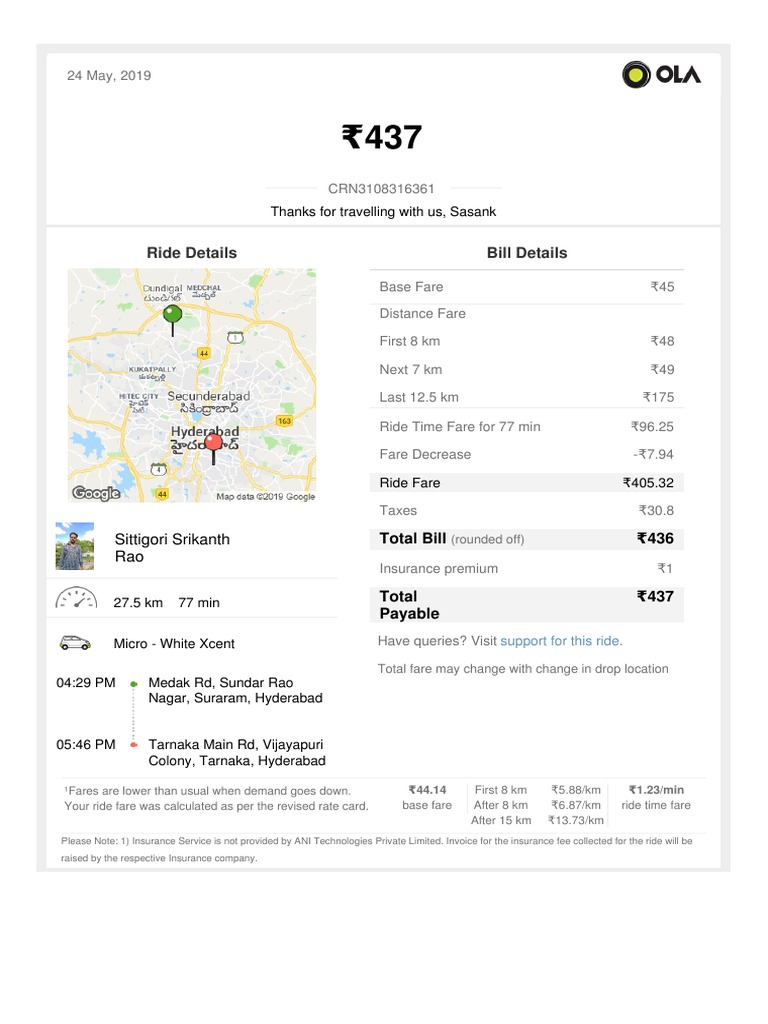 Ola PDF | PDF | Invoice | Services (Economics)