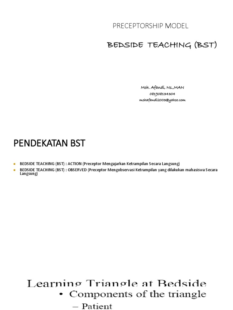 Bedside Teaching Model Overview | PDF | Pedagogy | Psychology
