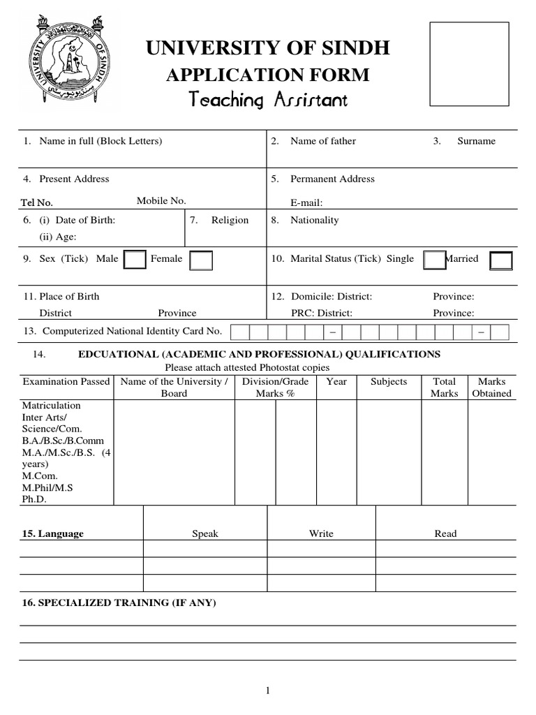 Teaching Assitant Form PDF | PDF | Bachelor's Degree | Vocational Education