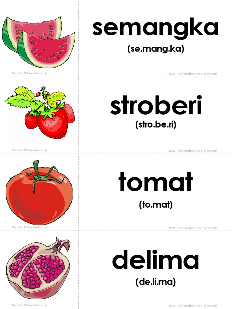 Flashcard Buah | PDF