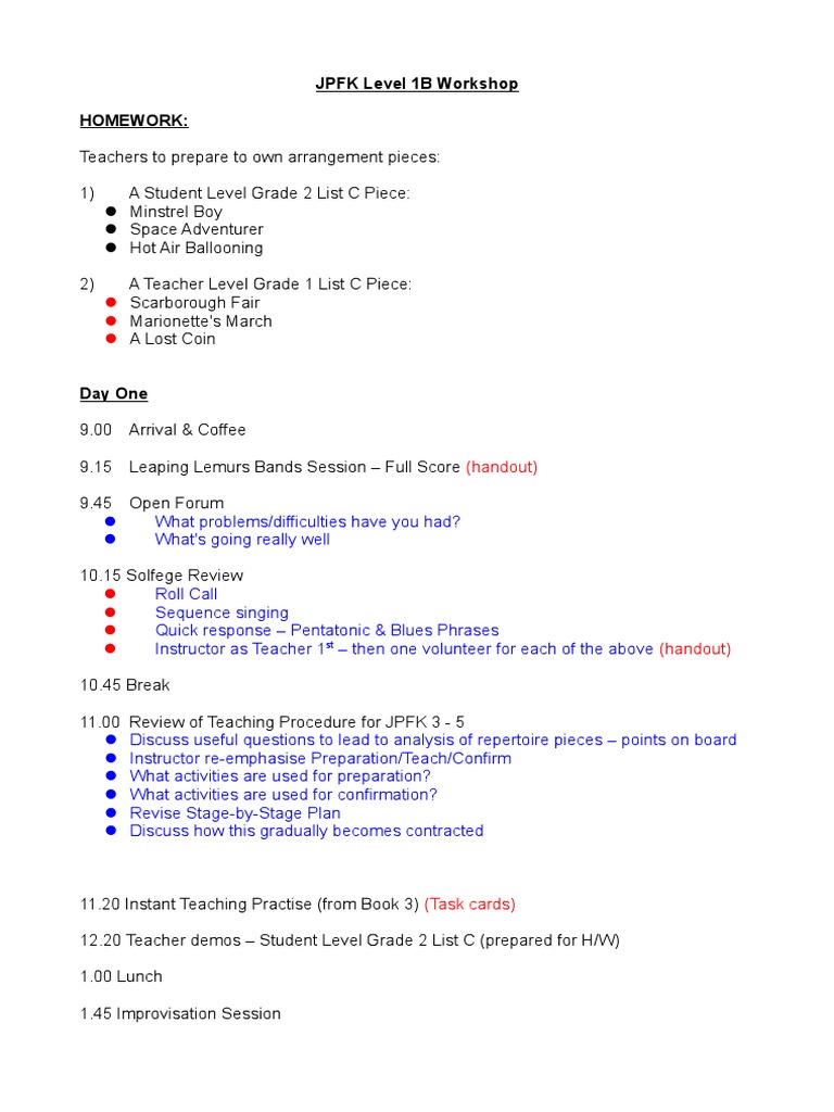 JPFK Level 1B Workshop | PDF | Music Theory | Musicology